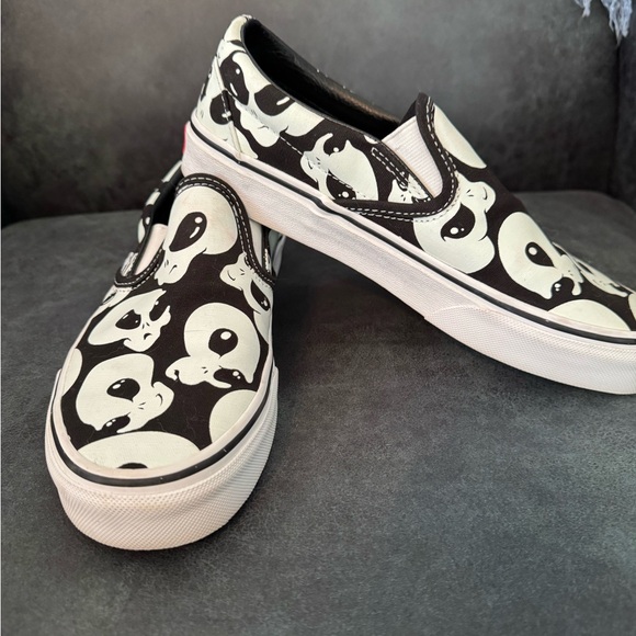 Vans | Shoes | Rare Vans Alien Black And White Slipon Sneakers | Poshmark